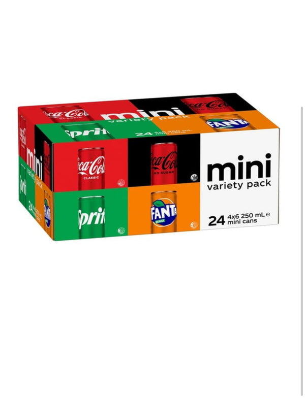 Coke Variety Pack Mini Soda Cans (250 ml x 24 ct) – Oz Groceries